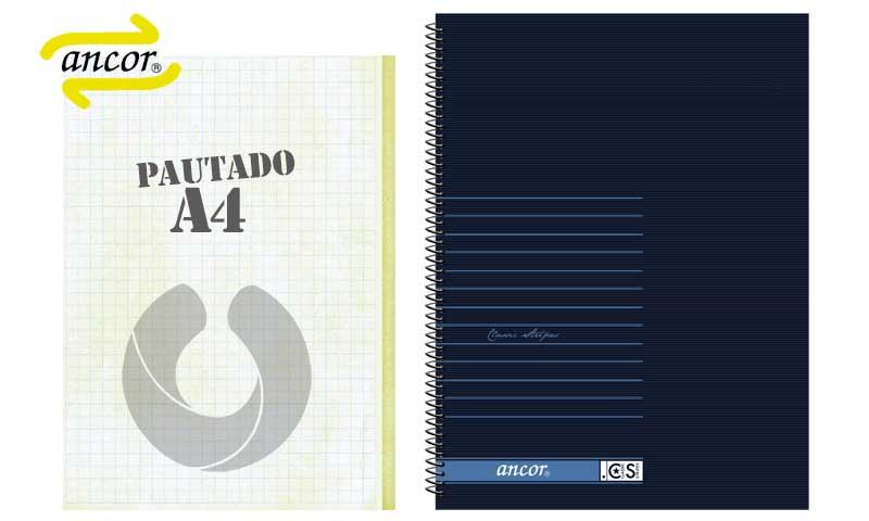 Caderno Espiral A4 Ancor Classic AZUL Capa Dura 120F PAUTADO [Ref.: 43079]