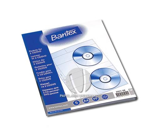Bolsa Arquivo Bantex 2074-08 A4 2 CDs (Pack 5) [Ref.: 43084]