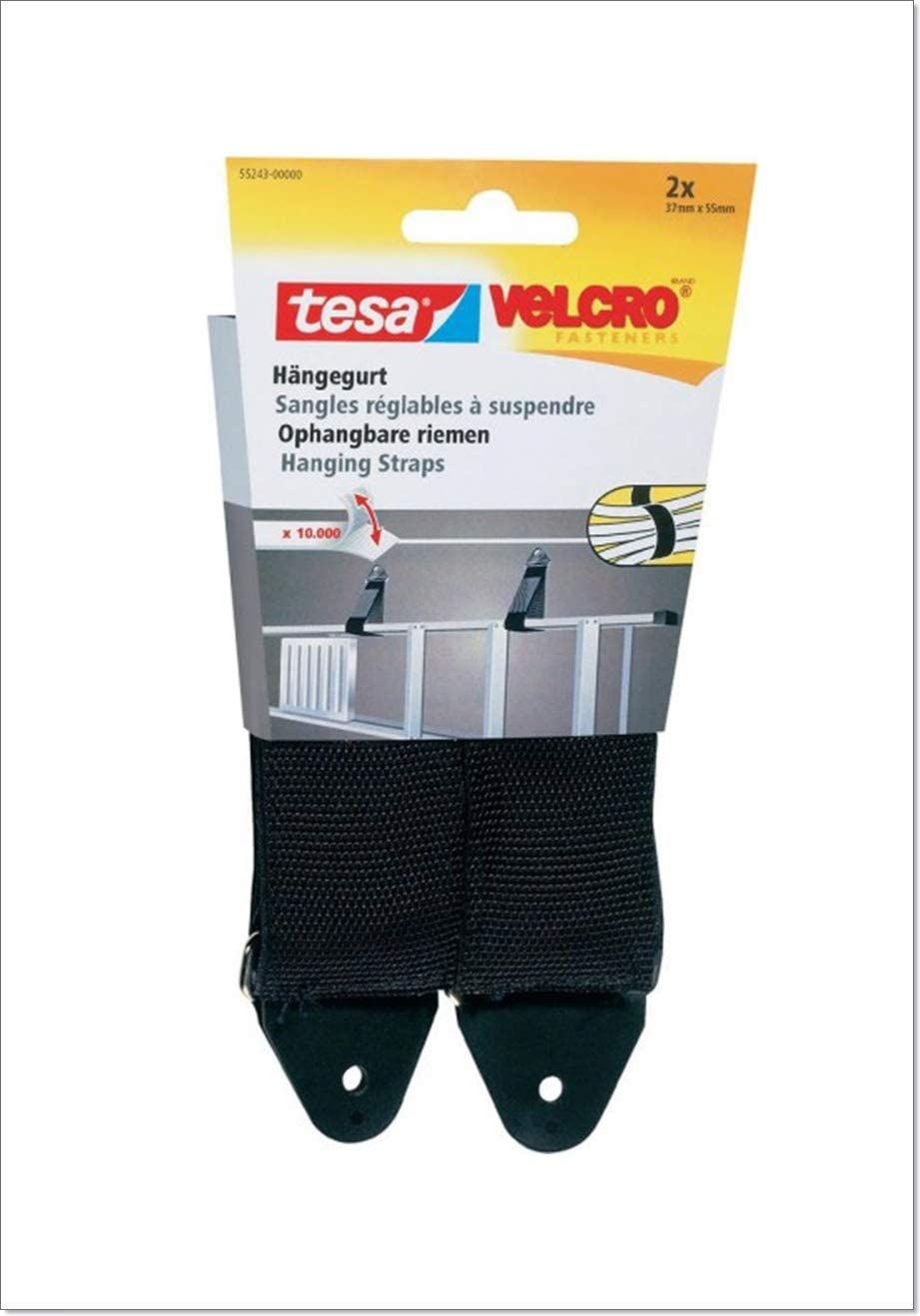 Correia Fixação Tesa Velcro 55243-02-00 37mmx55cm x 2 Preto [Ref.: 61417]