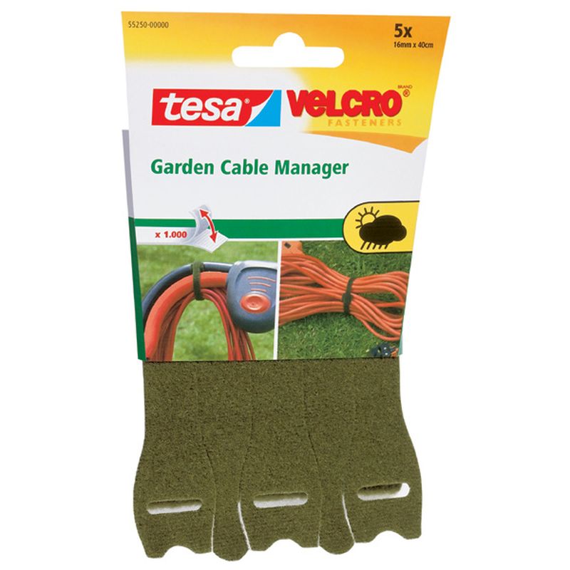 Tiras Fixação Tesa Velcro 55250-00-00 16mmx40cm x 5 Verde [Ref.: 61422]