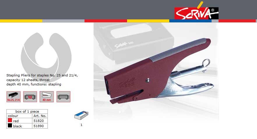 Alicate Agrafar Scriva 518-90 Nº21/4 Preto [Ref.: 63166]