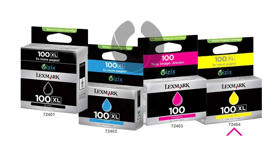 Tinteiro Lexmark (100XL) 14N1071E Amarelo [Ref.: 72404]