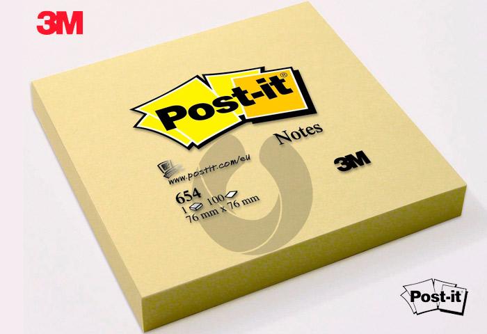 Bloco Notas Post-it 3M 654 Amarelo 76x76mm 100F [Ref.: 992]