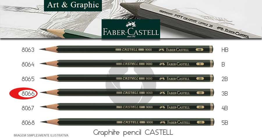 Lápis Grafite Faber-Castell 119003 9000 3B [Ref.: 8066]