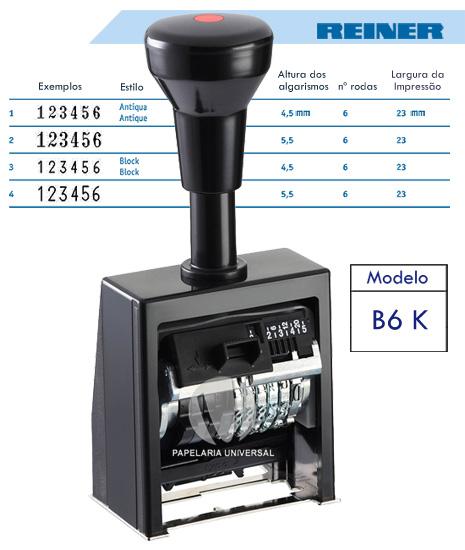 Numerador Reiner B6K 4,5mm 6 Rodas [Ref.: 21832]